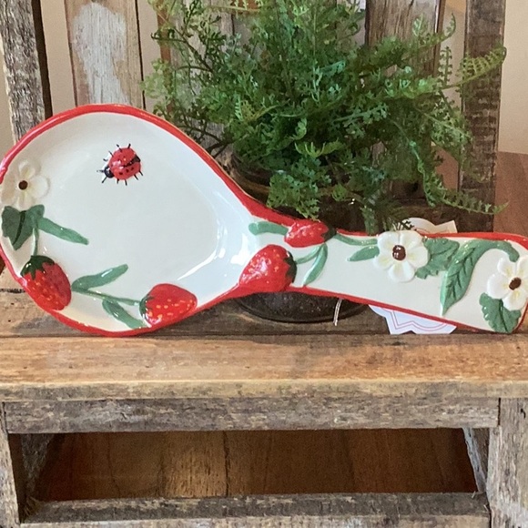 Kitchen | Strawberry And Ladybug Spoon Rest | Poshmark